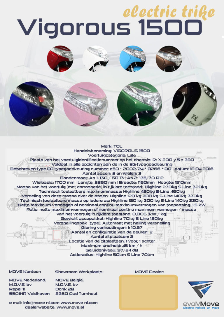 MOVE Vigorous 1500 | 45 km Trike - Move elektrisch vervoer